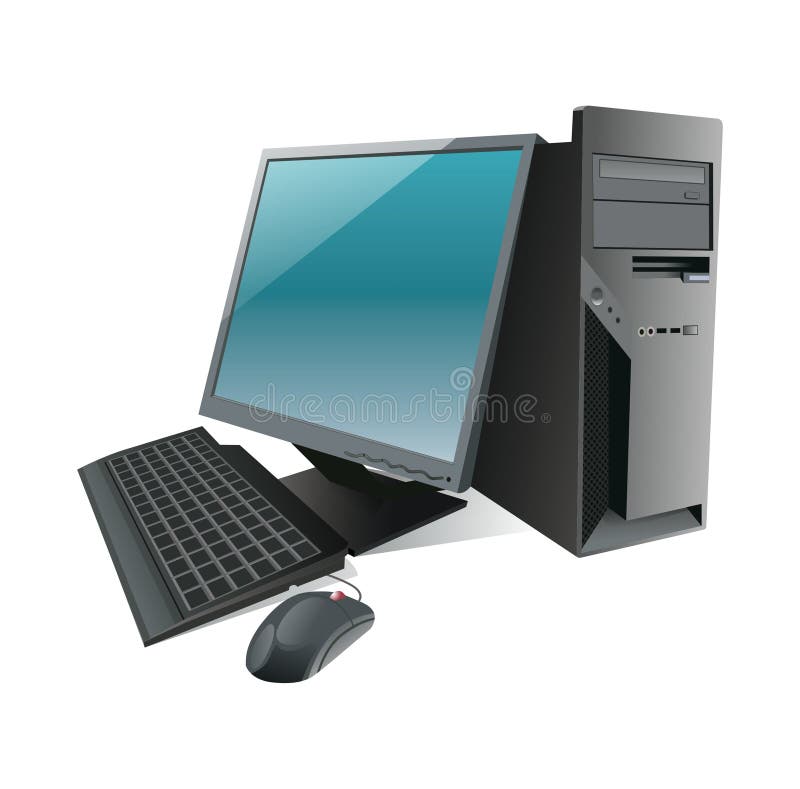Desktop computer isolated stock image. Image of mouse - 2240001