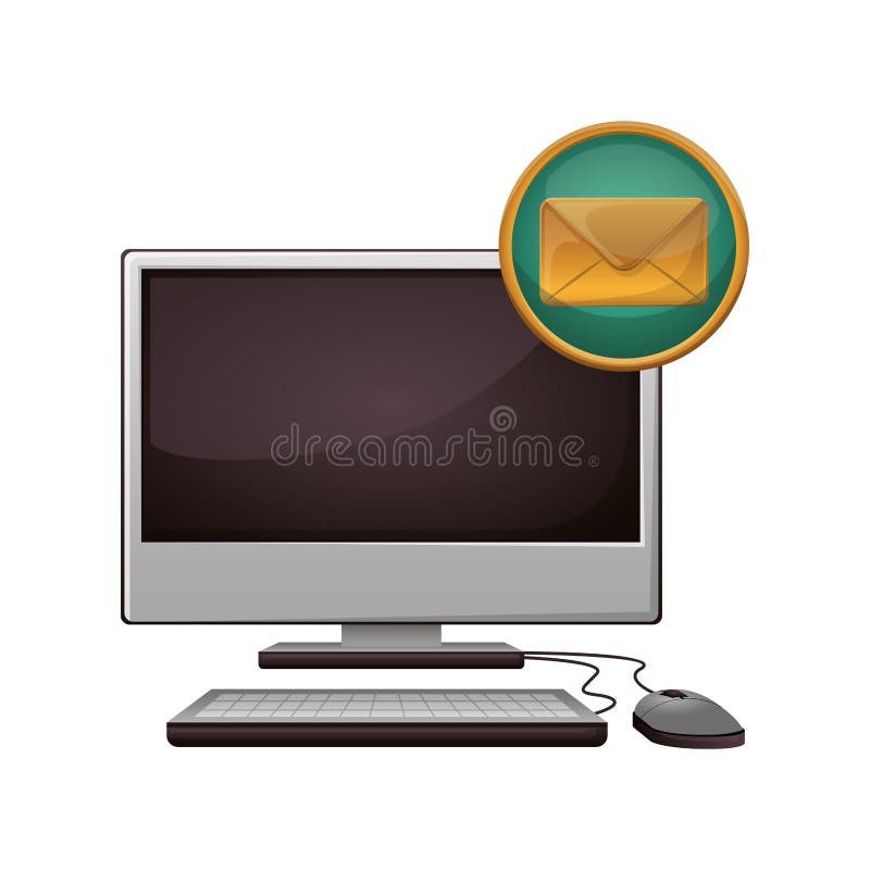 Isolated Computer and Media Icon Design Stock Vector - Illustration of ...