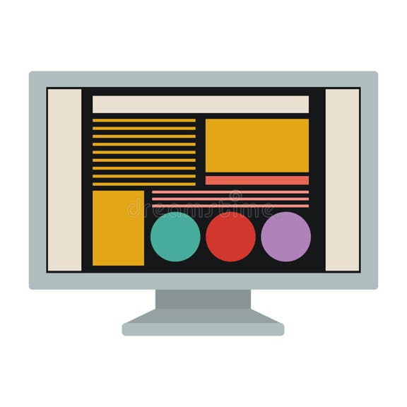 Isolated Computer and Website Design Stock Vector - Illustration of ...