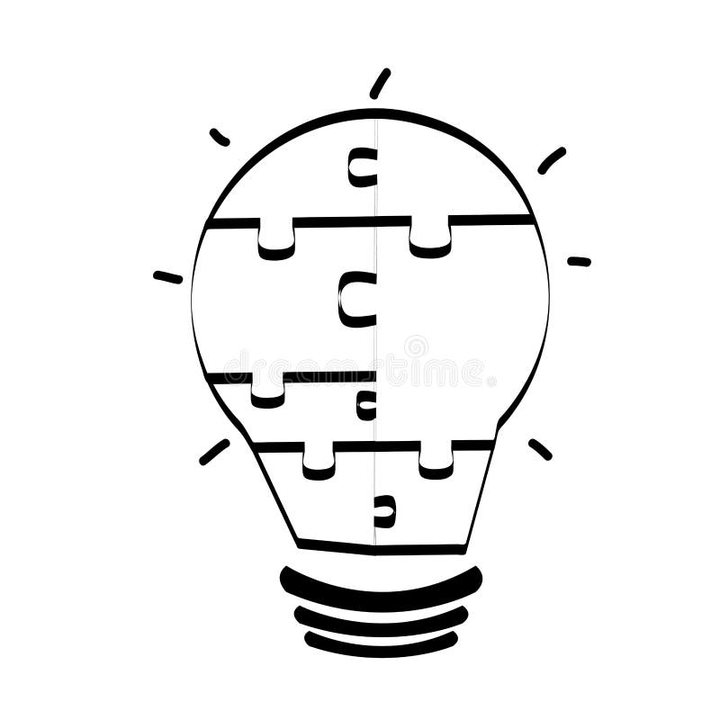 Puzzle Piece Lightbulb Stock Illustrations – 274 Puzzle Piece Lightbulb ...
