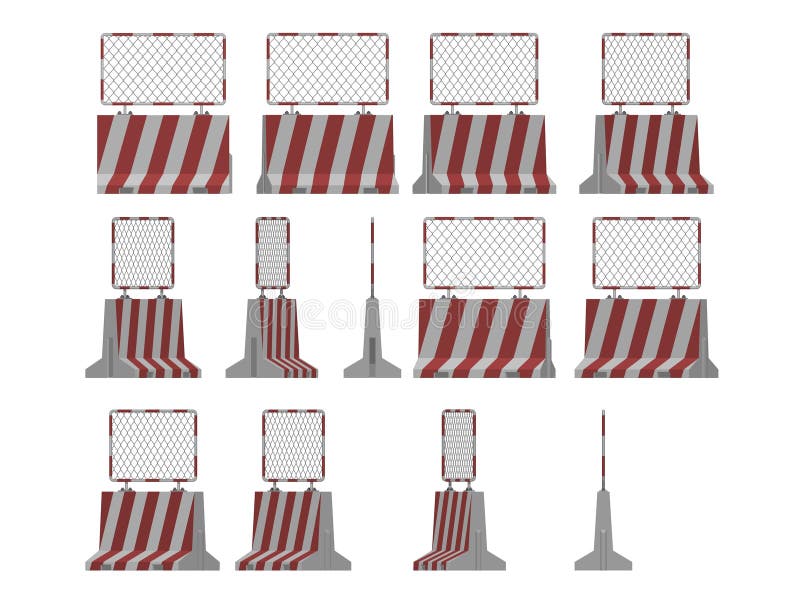 Isolated Concrete Barrier with Steel Net on White Background Stock ...