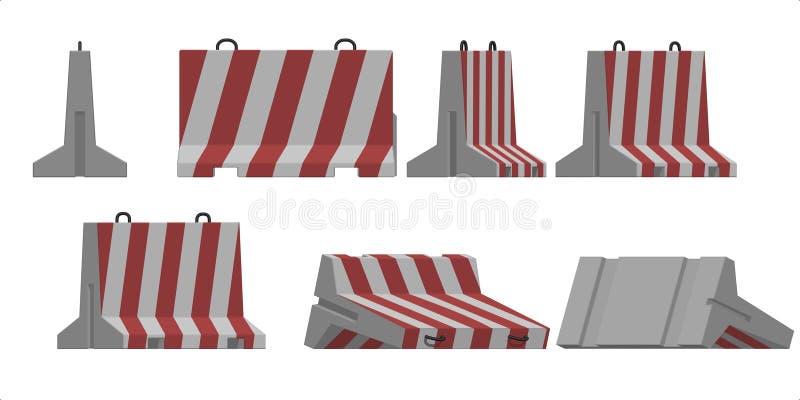 Isolated Concrete Barrier on White Background Stock Vector ...