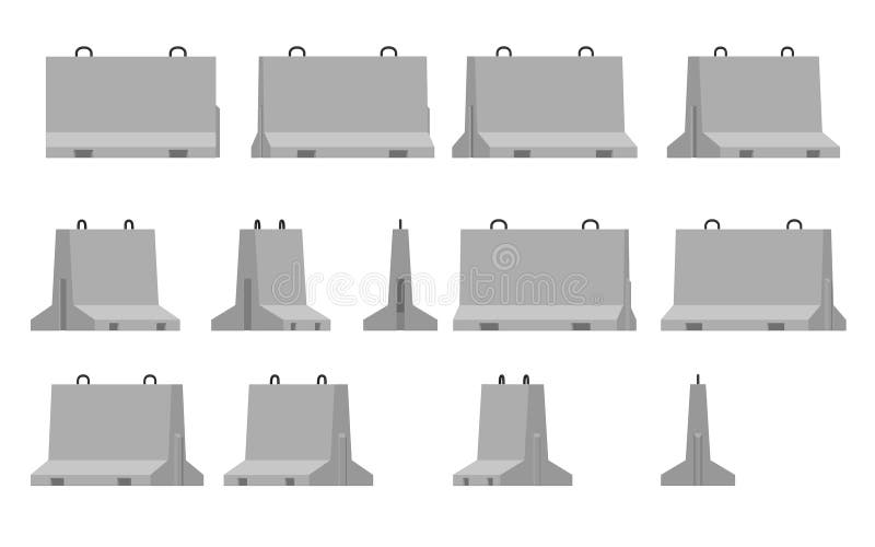 Isolated Concrete Barrier on White Background Stock Vector ...