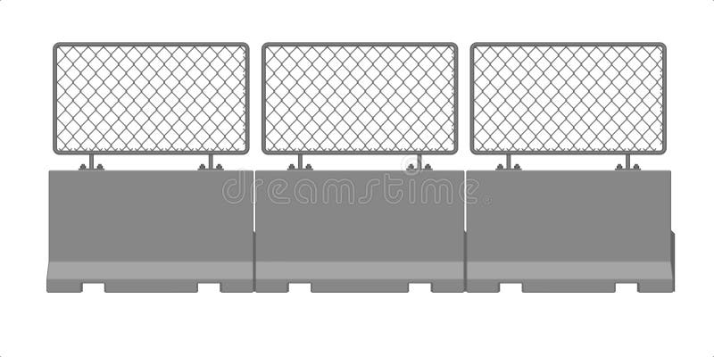 Isolated Concrete Barrier on White Background Stock Vector ...