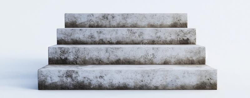 An Isolated Concrete Podium with a Matte Finish, Displayed on a White ...