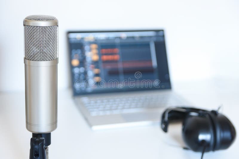 Isolated Microphone of a Home Recording Studio Stock Photo - Image of ...
