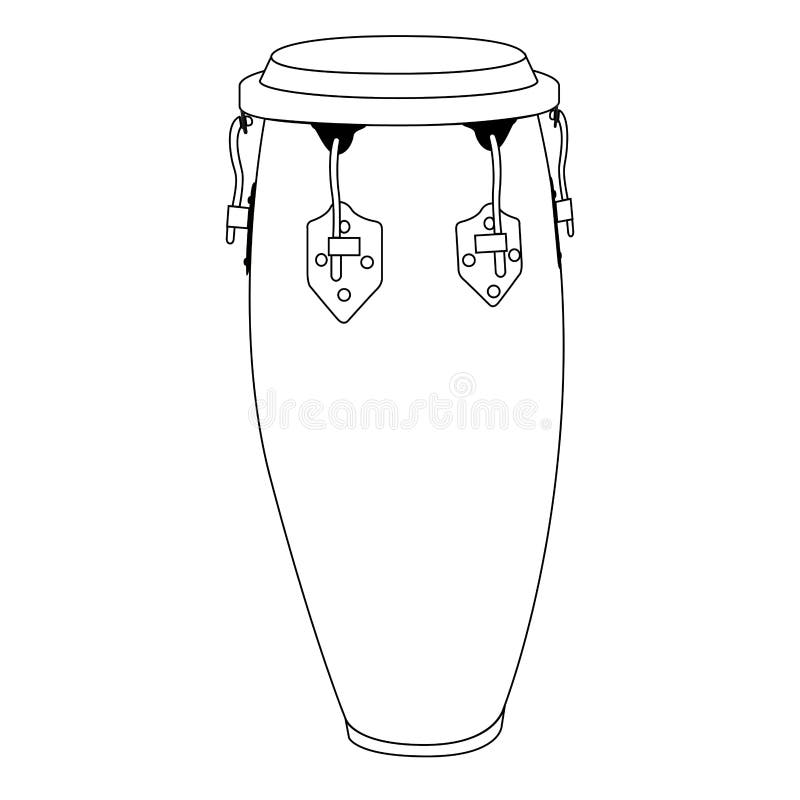 Isolated Conga Drum Outline Stock Vector - Illustration of band, audio ...