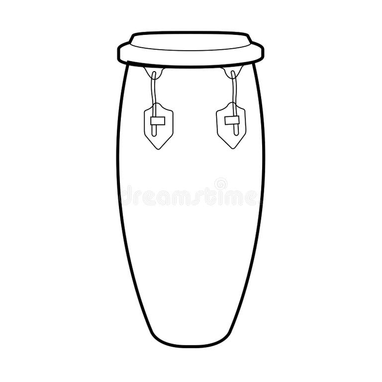 Isolated Conga Drum Outline Stock Vector - Illustration of band, audio ...
