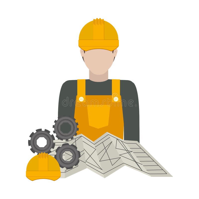 Isolated Constructer Design Stock Illustration - Illustration of helmet ...