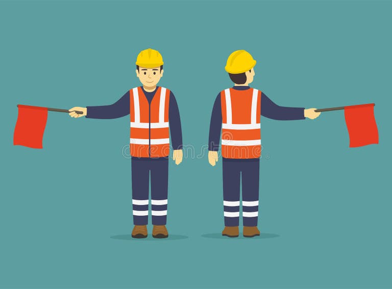 Construction Flagman Stock Illustrations – 30 Construction Flagman ...