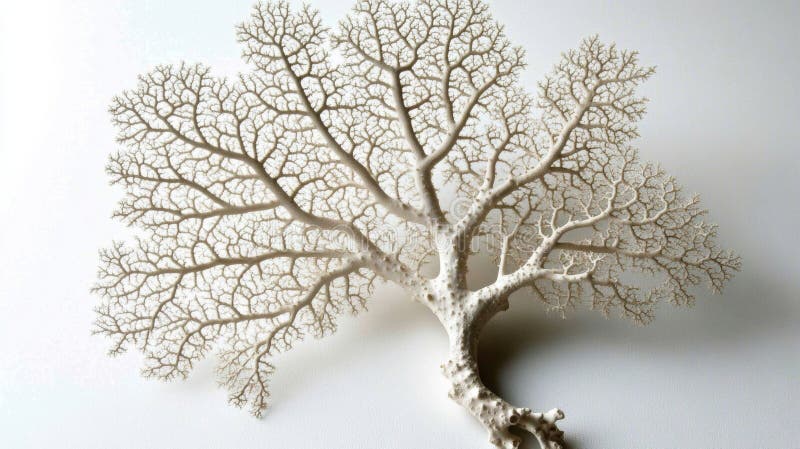 Isolated Coral Skeleton Showcasing Intricate Patterns on a White ...