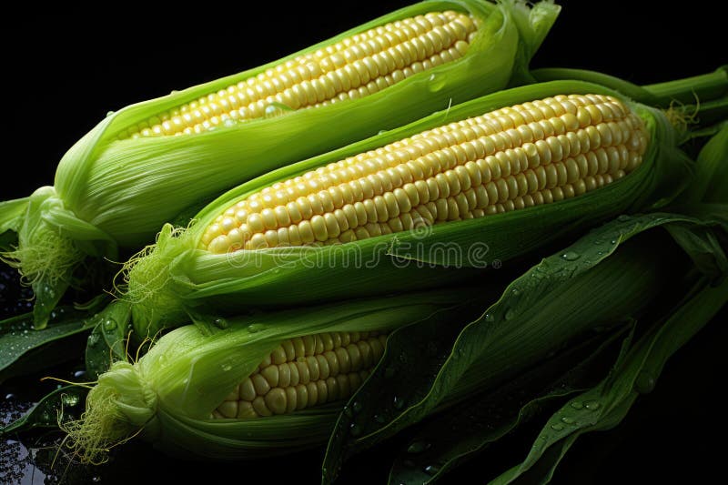 Only Isolated Corn Spike in the White Back Stock Illustration ...