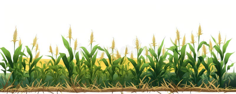 Isolated Cornfield Set Against Transparent Background Stock Photo ...