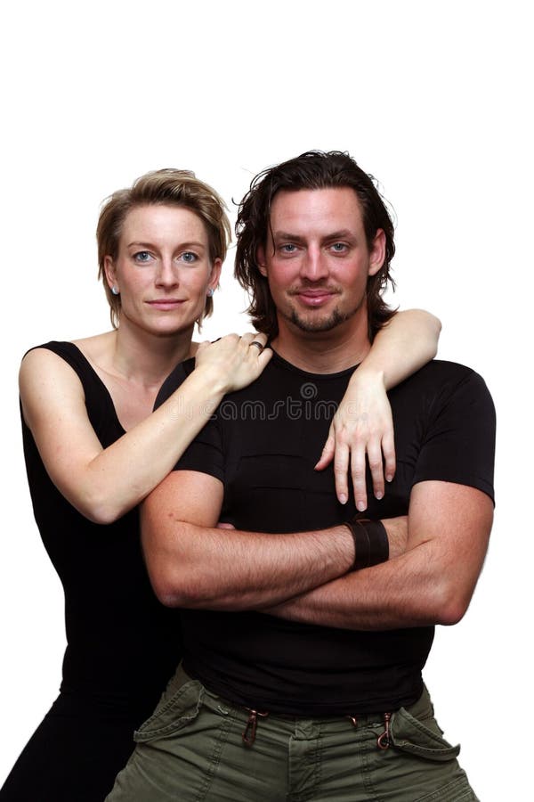 Isolated Couple Facing Camera Stock Image - Image of adult, happy: 360471