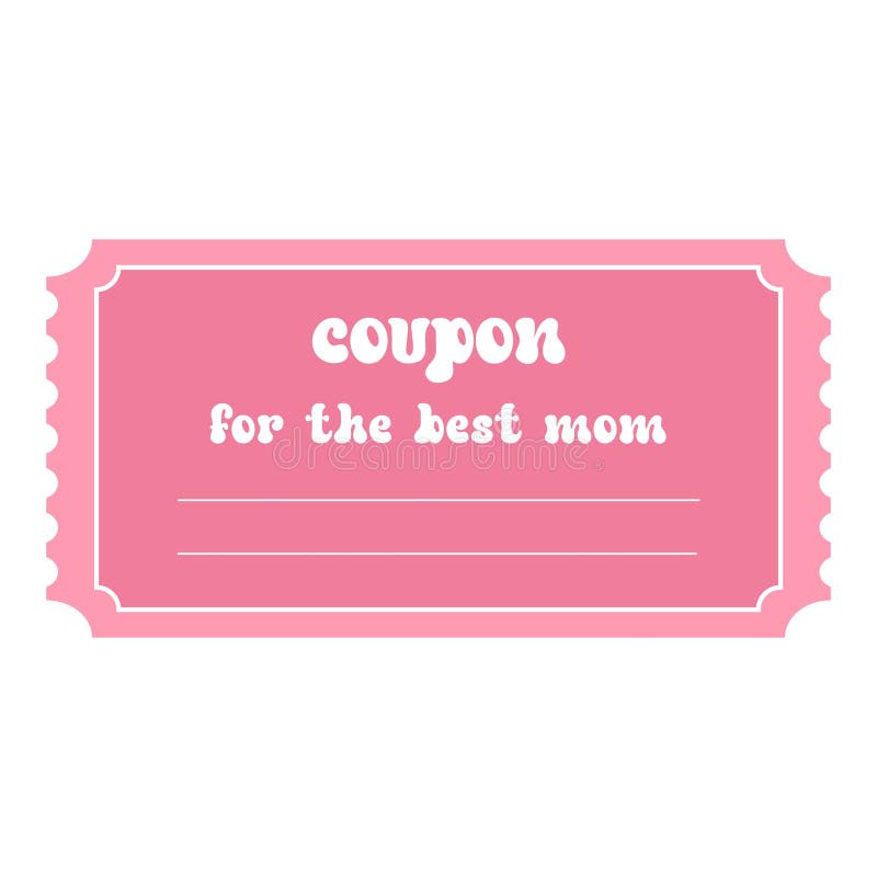 Isolated Coupon for Mom Template Stock Vector - Illustration of date ...