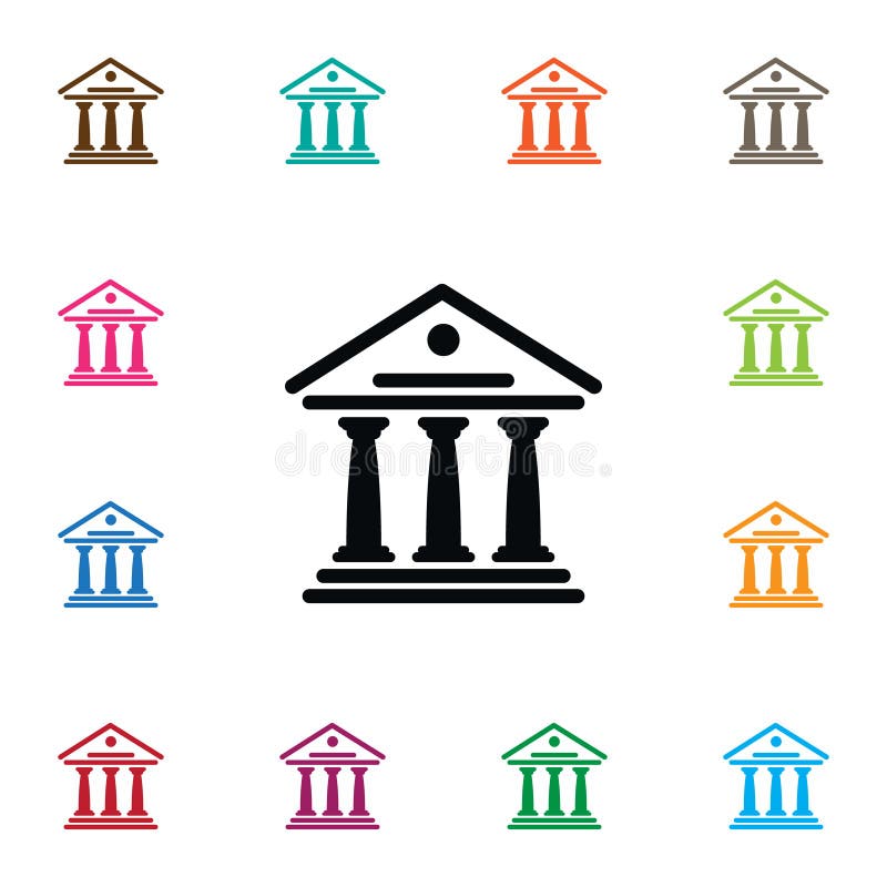 Isolated Courthouse Flat Icon. Government Building Vector Element Can ...