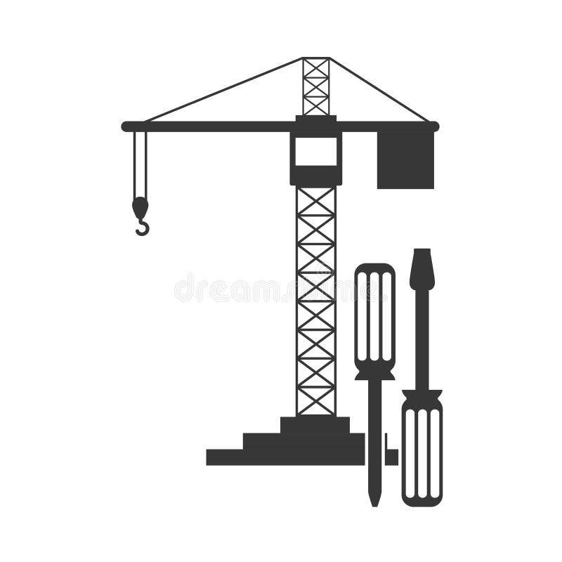 Isolated Crane of Construction Design Stock Illustration - Illustration ...