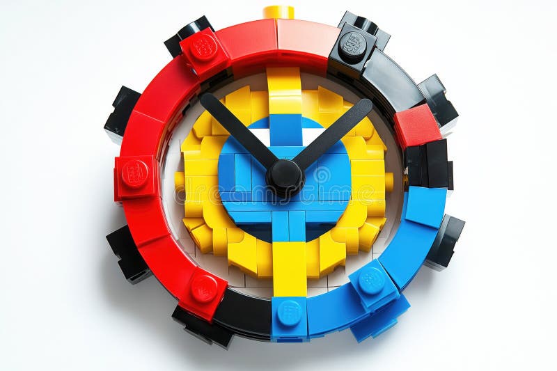 Isolated Creative Clock Design Made from Colorful Building Bricks for ...