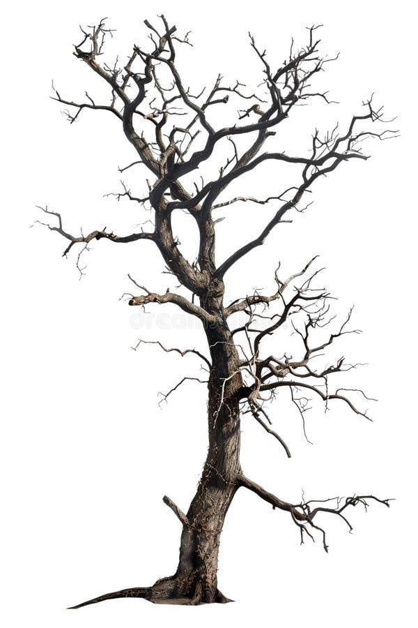 Isolated Creepy Dead Tree on Transparent Background Stock Illustration ...