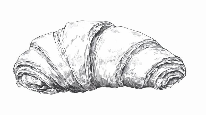 Croissant Vector Sketch stock vector. Illustration of snack - 344329702