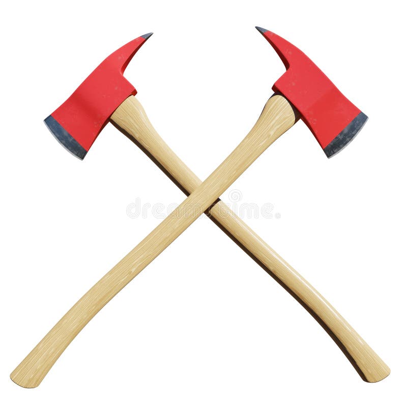 Crossed Firefighter Axes Behind Firefighting Symbol Stock Illustration ...