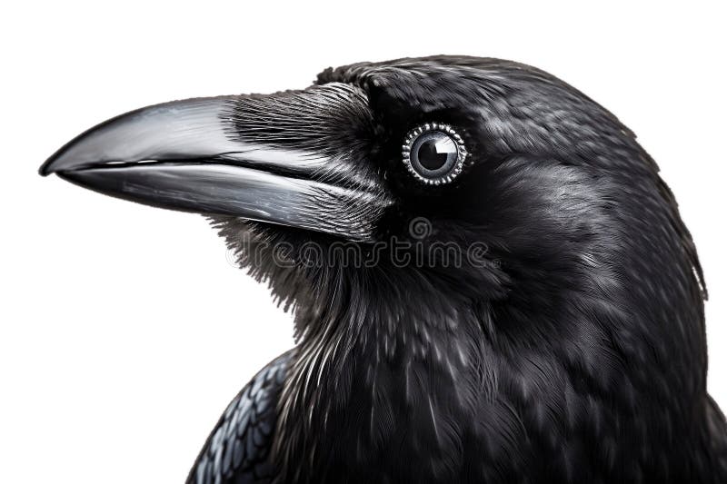 Isolated Crow Face Shot on Transparent Background, Generative Ai Stock ...