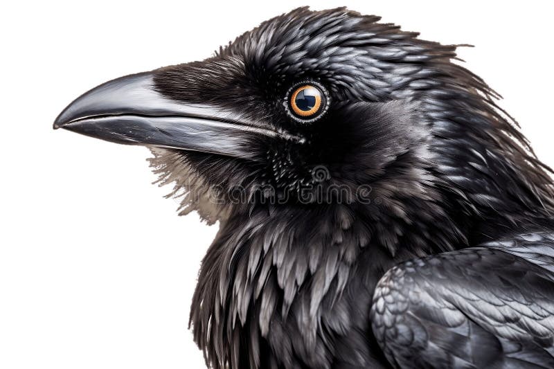 Isolated Crow Face Shot on Transparent Background, Generative Ai Stock ...