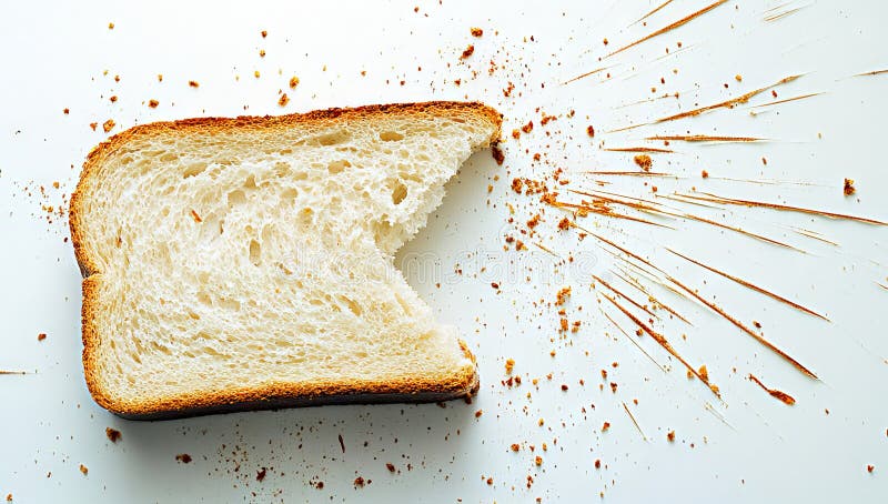 Isolated Crumbs Broken Bread Rusks Chocolate Chip Cookies White Stock ...