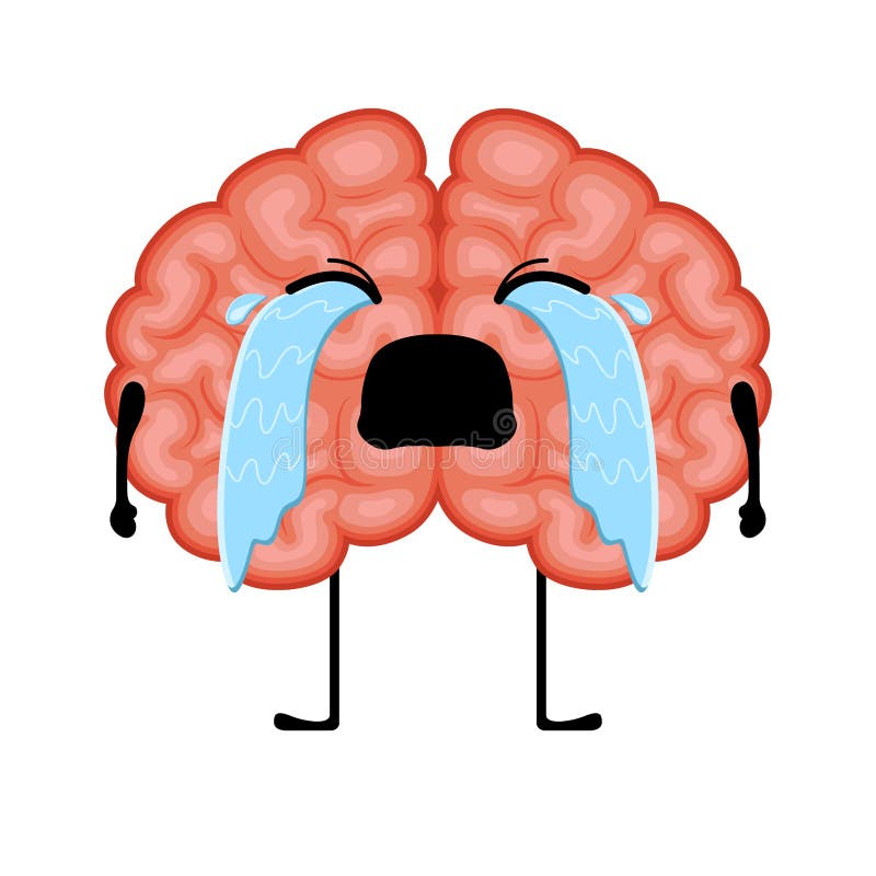Brain Crying, Emotion Disorder Stock Vector - Illustration of funny ...