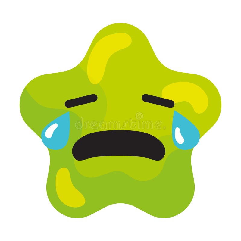 Isolated Crying Cute Star Shape Emoji Vector Stock Vector ...