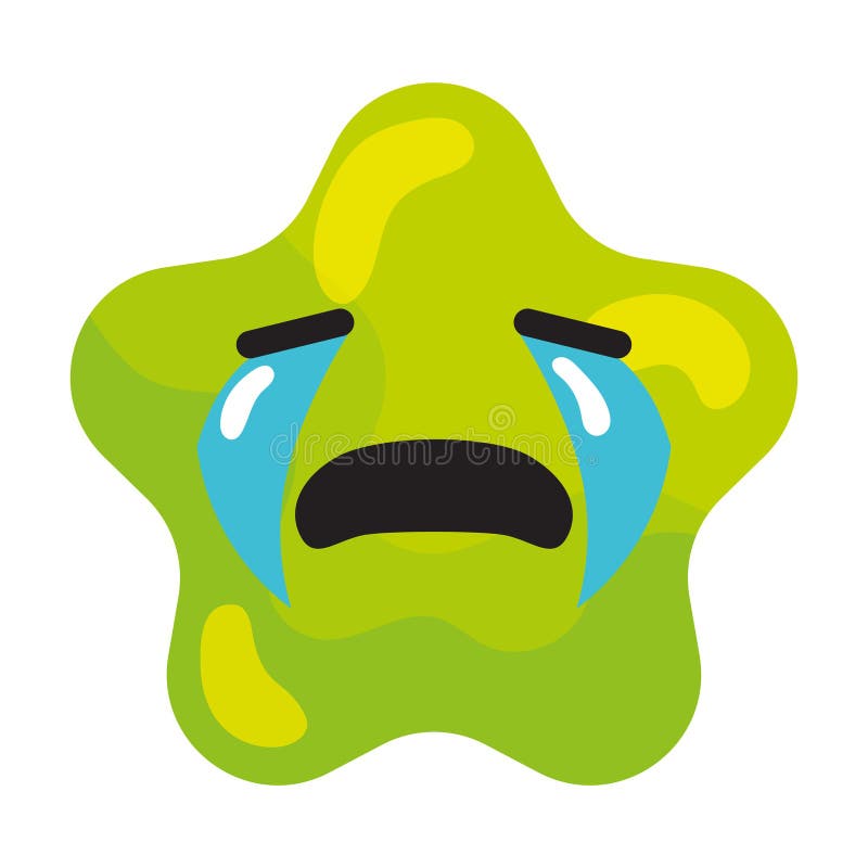 Isolated Crying Cute Star Shape Emoji Vector Stock Vector ...