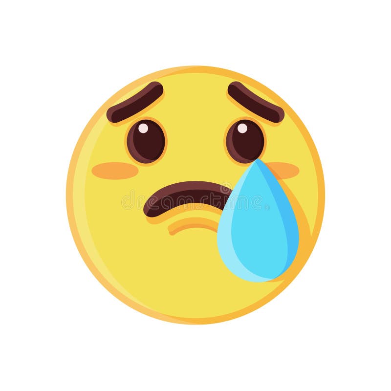 Isolated Crying Emoji Face Icon Stock Vector - Illustration of emoticon ...