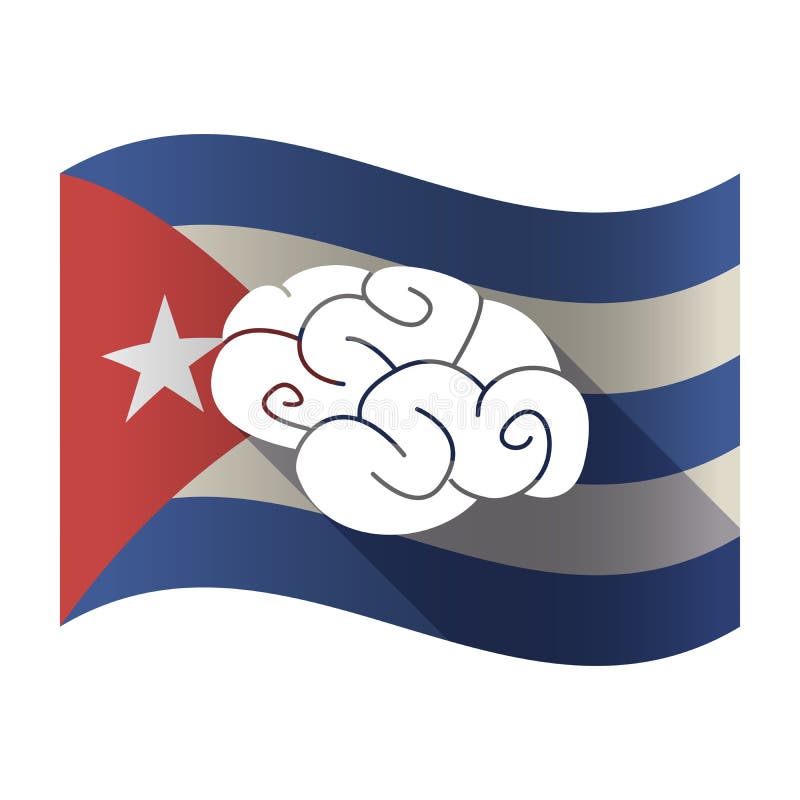 Isolated Cuba Flag with a Brain Stock Illustration - Illustration of ...