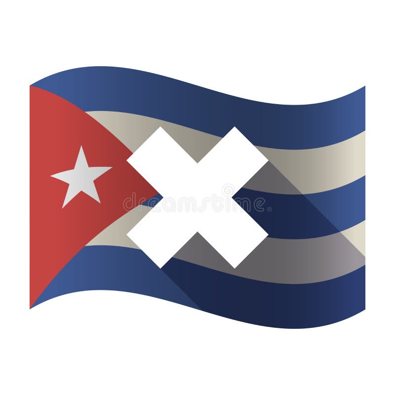 Isolated Cuba Flag with an X Sign Stock Illustration - Illustration of ...