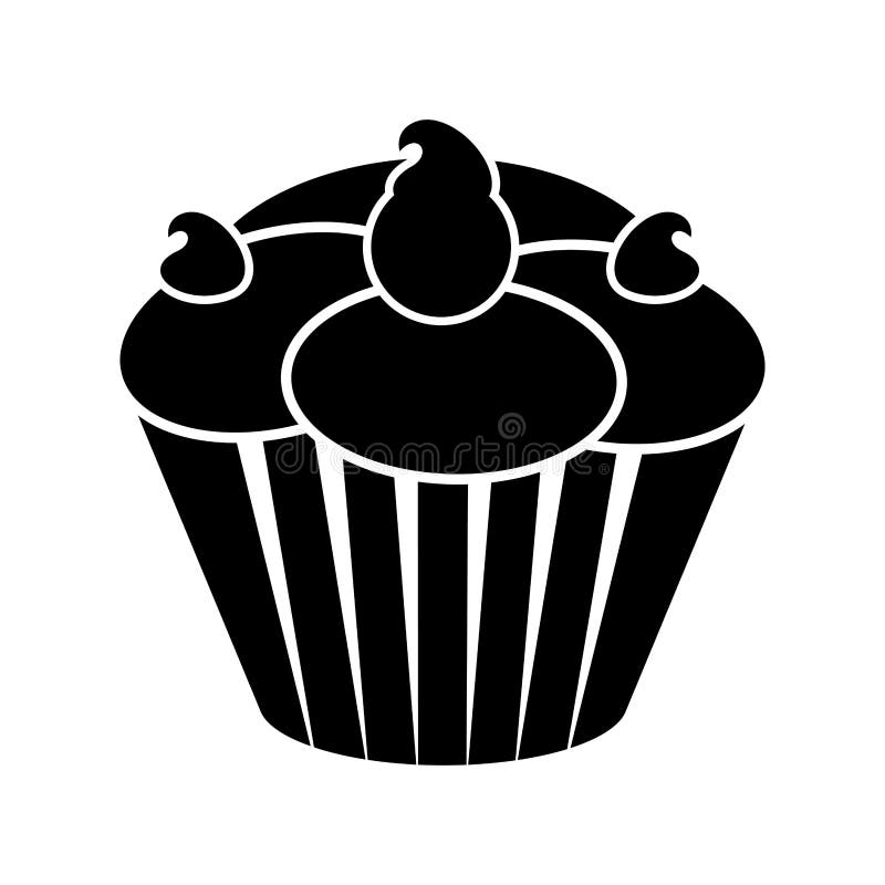 Isolated Cupcake Silhouette Icon Stock Vector Illustration Of Design