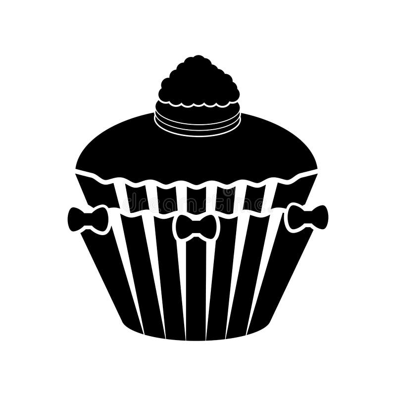 Isolated Cupcake Silhouette Icon Stock Vector Illustration Of Party