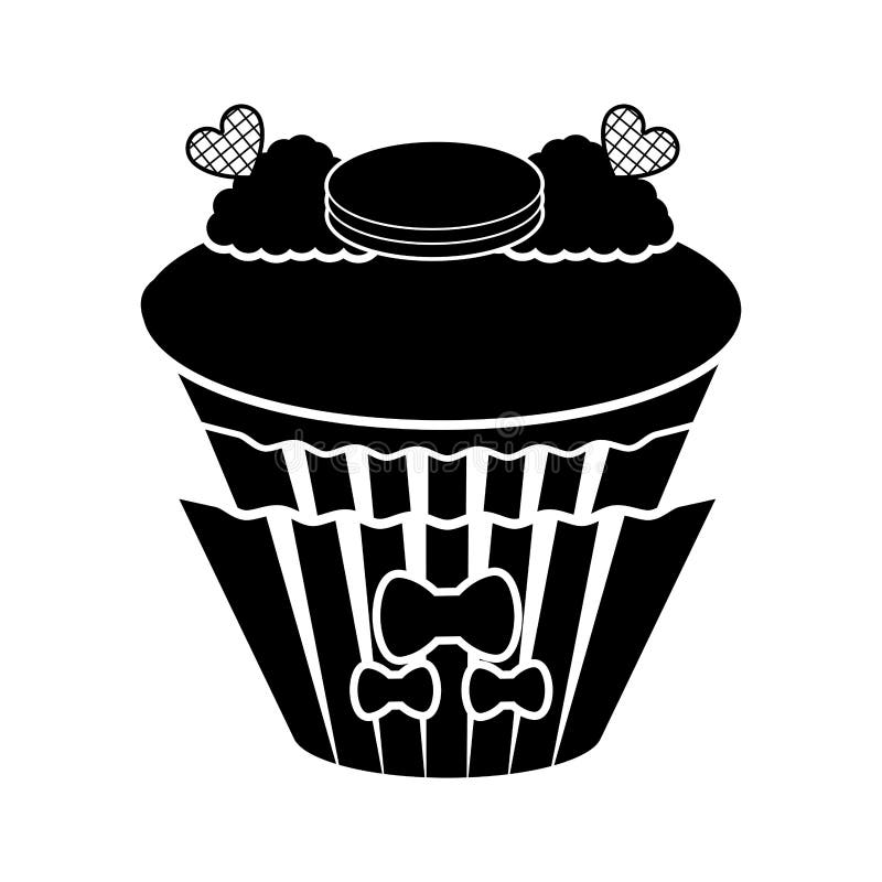 Isolated Cupcake Silhouette Icon Stock Vector Illustration Of Bakery