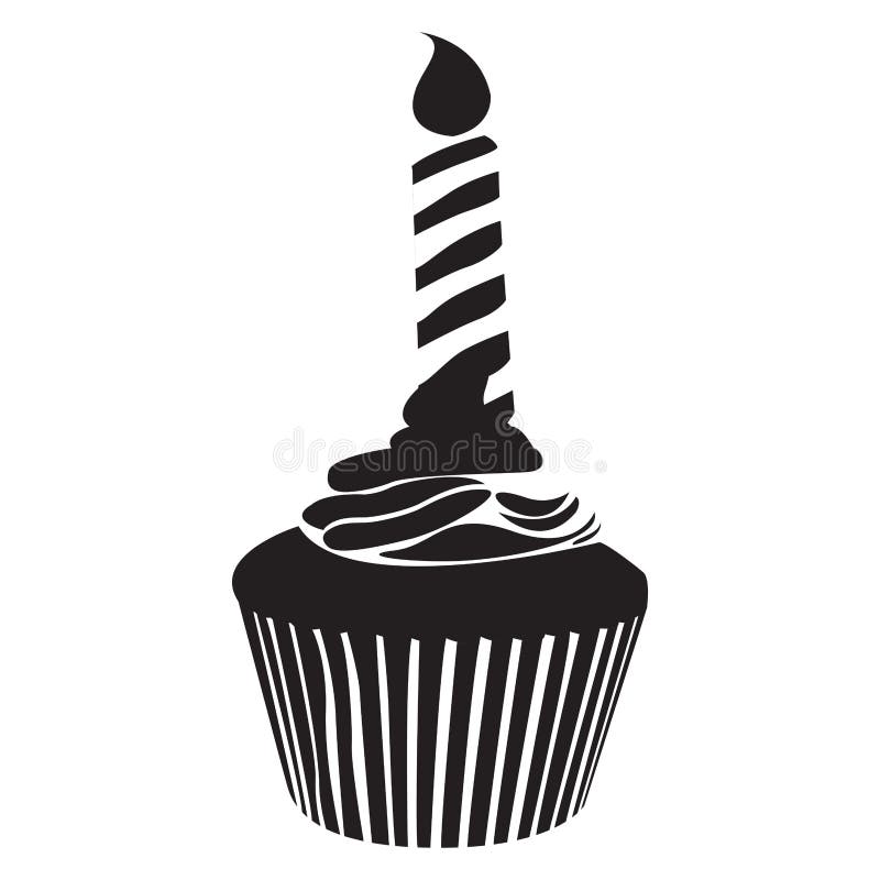Isolated Cupcake Silhouette Stock Vector Illustration Of Clipart
