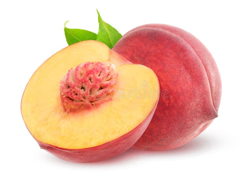 Two Peaches, One Cut In Half Stock Photo - Image of eating, cuisine ...
