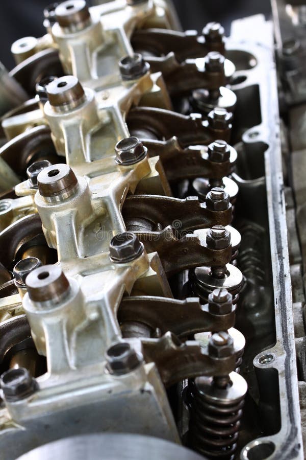 Isolated Cutaway Model of a Vehicle Engine Stock Image - Image of ...