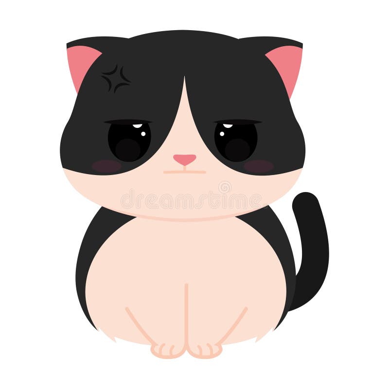 Isolated Cute Angry Cat Character Vector Stock Vector - Illustration of ...