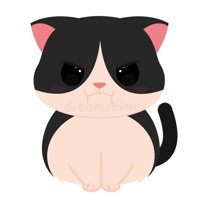 Isolated Cute Angry Cat Character Vector Stock Vector - Illustration of ...
