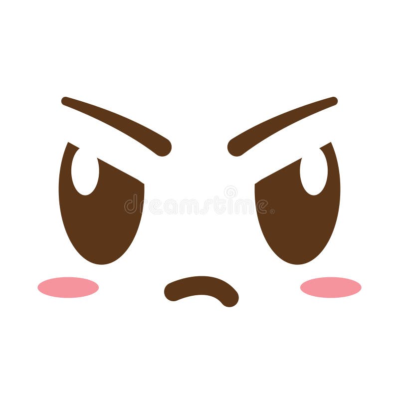 Isolated Cute Angry Facial Expression Vector Stock Vector ...