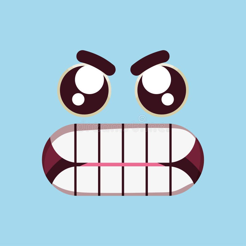 Isolated Cute Angry Facial Expression Vector Stock Vector ...