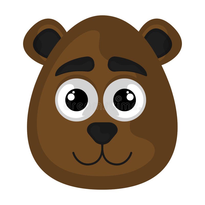 Isolated Cute Avatar of a Bear Stock Vector - Illustration of safari ...