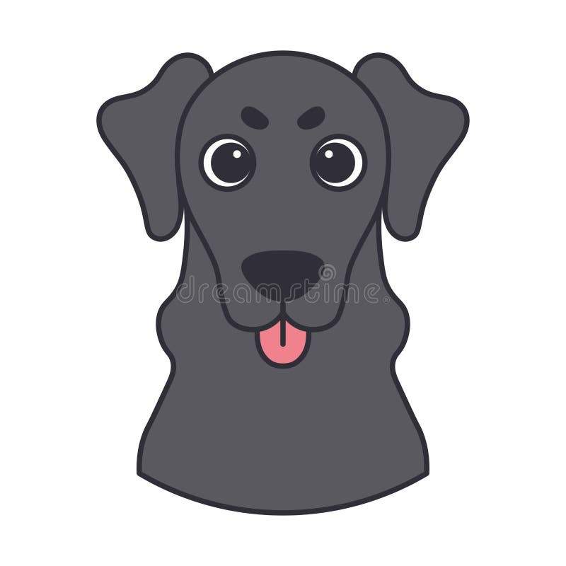 Isolated Cute Avatar of a Labrador Retriever Dog Breed Vector Stock ...