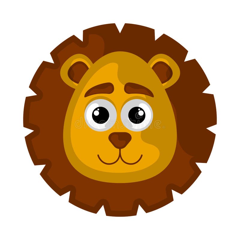 Isolated Cute Avatar of a Lion Stock Vector - Illustration of face ...
