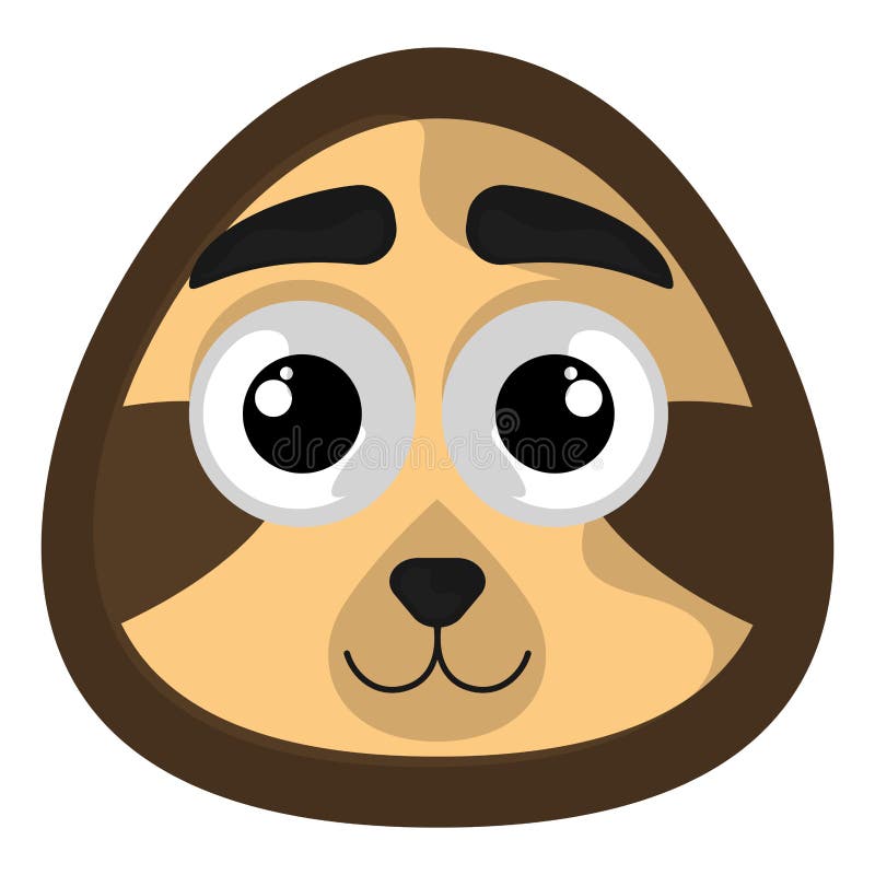 Isolated Cute Avatar of a Sloth Stock Vector - Illustration of nature ...