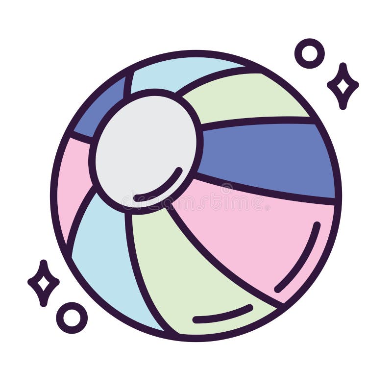 Isolated Cute Beach Ball Toy Icon Vector Stock Vector - Illustration of ...
