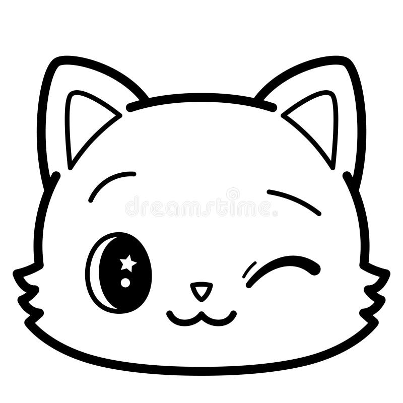 Isolated Cute Cat Emoji Winking Stock Vector - Illustration of animal ...